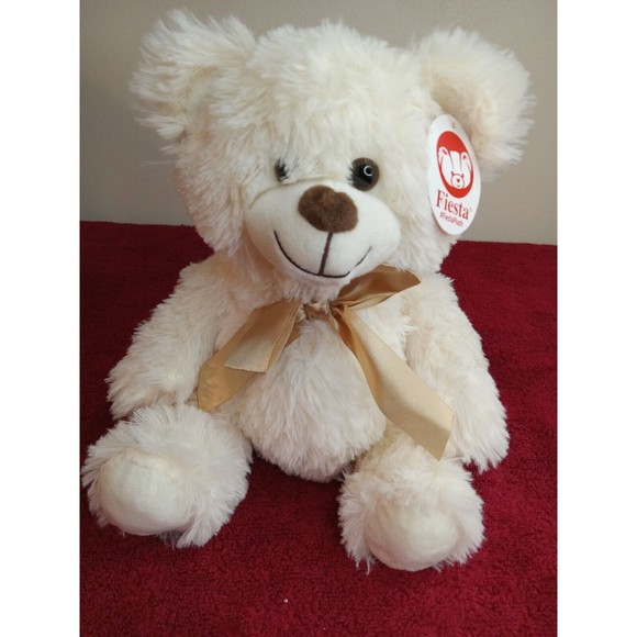 Fiesta | Toys | Fiesta White Teddy Bear Plush Animal Stuff 9 M8 | Poshmark